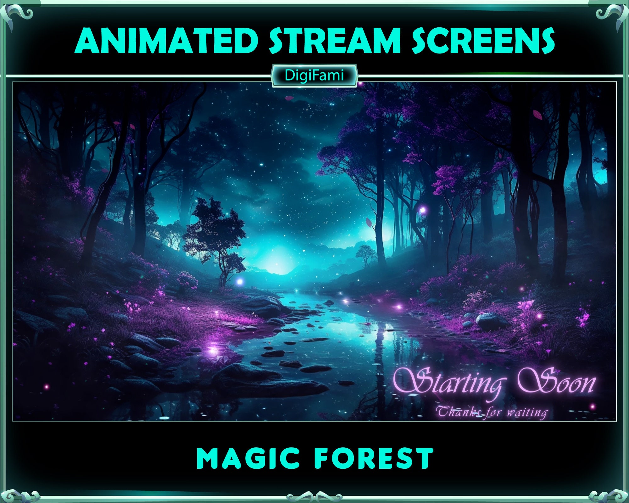 Superposiciones ANIMADAS de Twitch Stream Bosque Mágico - Etsy México