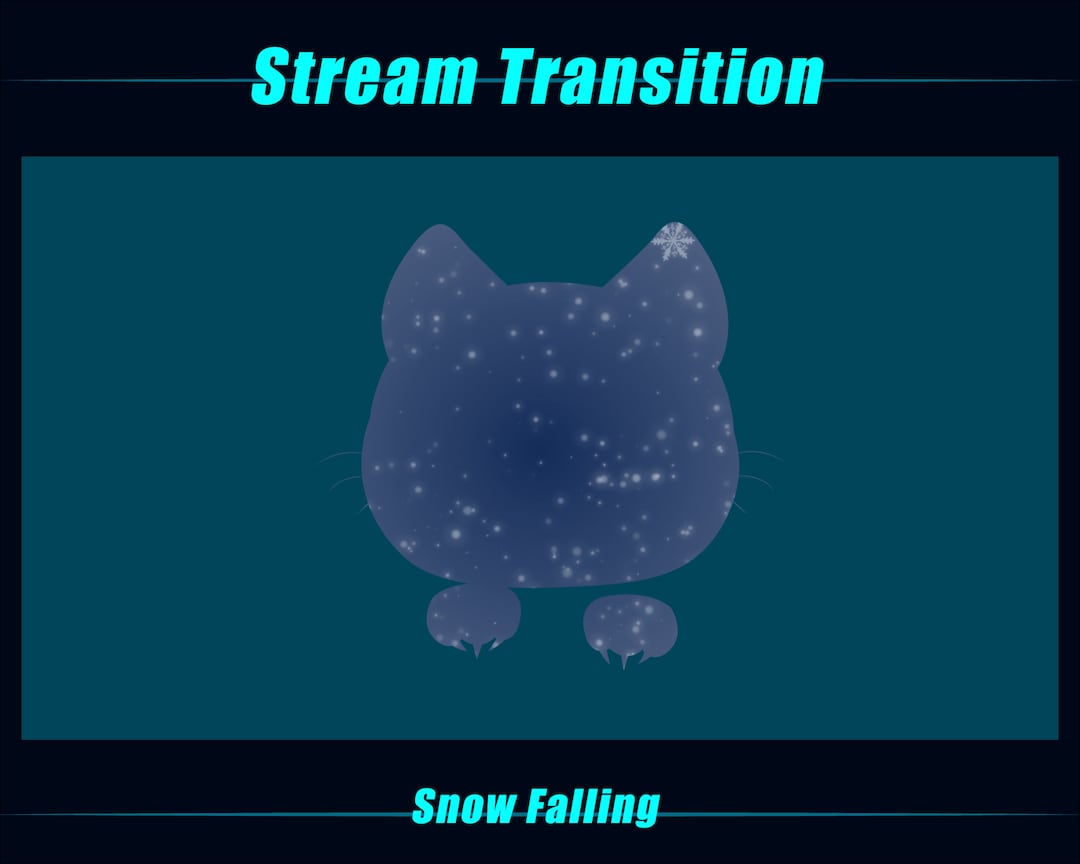 Animated Twitch Transition Stinger Falling Snow, Cat Shape Stream ...