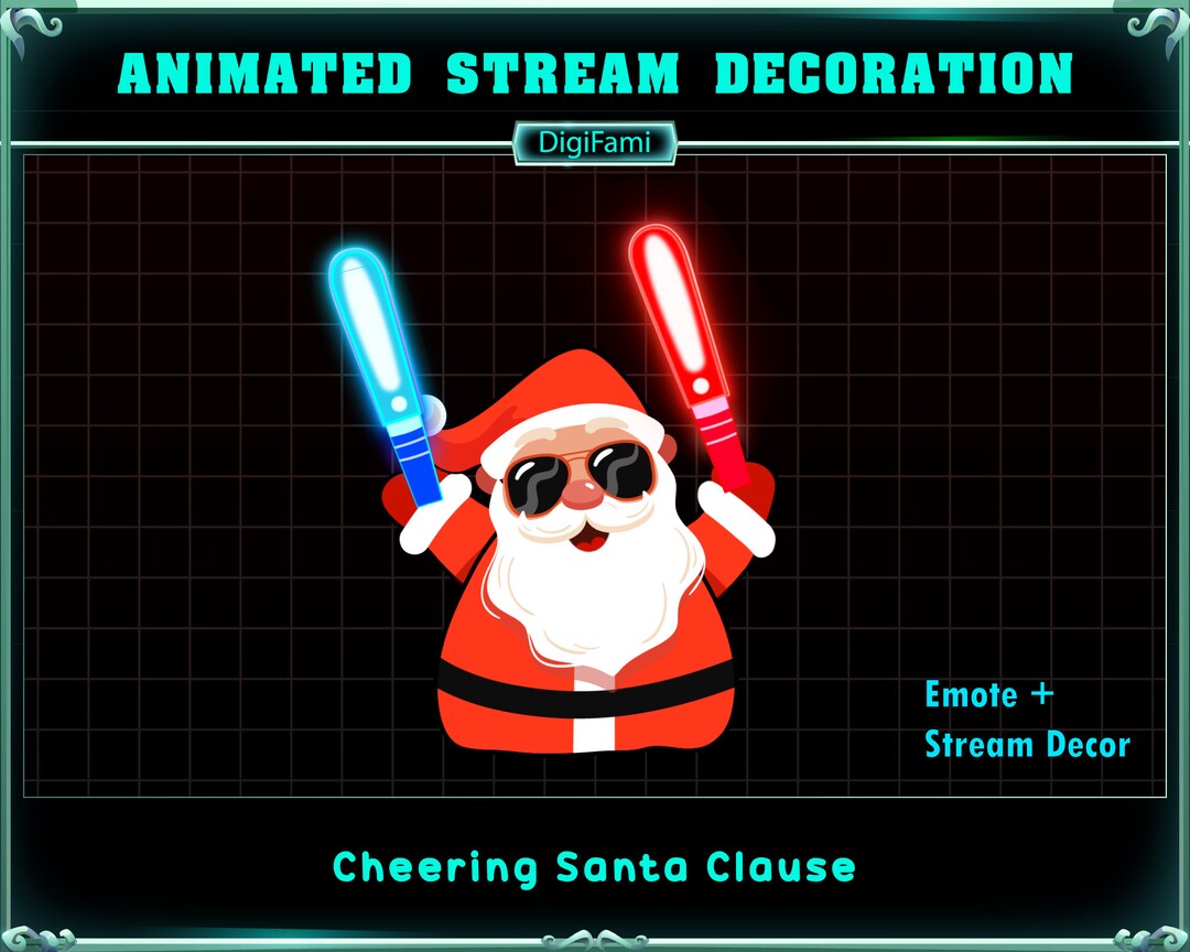 Animated Cheering Santa Clause for Stream Decorations, Cheering Santa ...