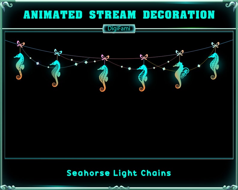 Fairy Seahorse Light Chains Animated Twitch Stream Decoration, Animated ...