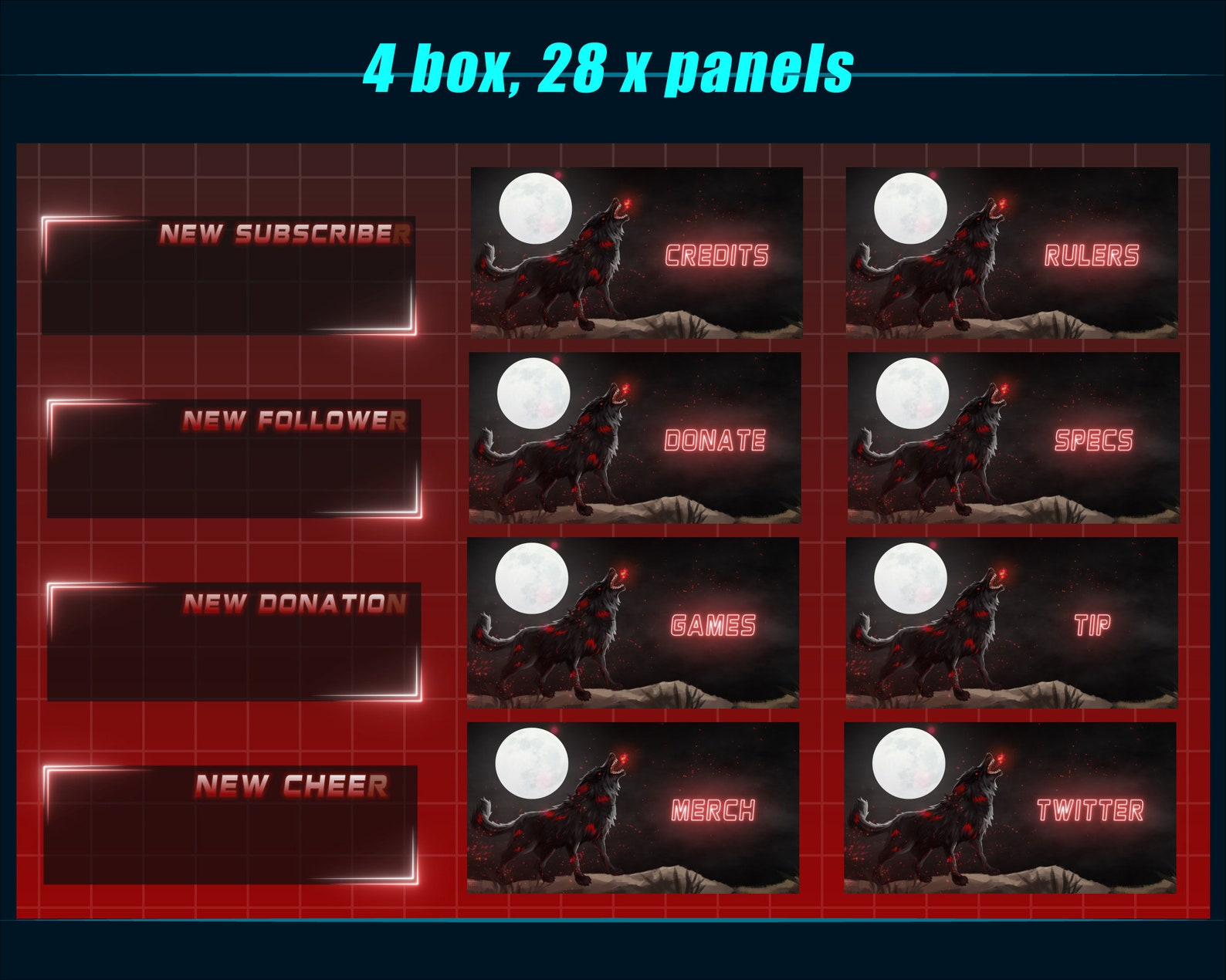 Animated Twitch DARK RED Fire Wolf Stream Overlay Package / Burning ... Animated Twitch DARK RED Fire Wolf Stream Overlay Package / Burning ...