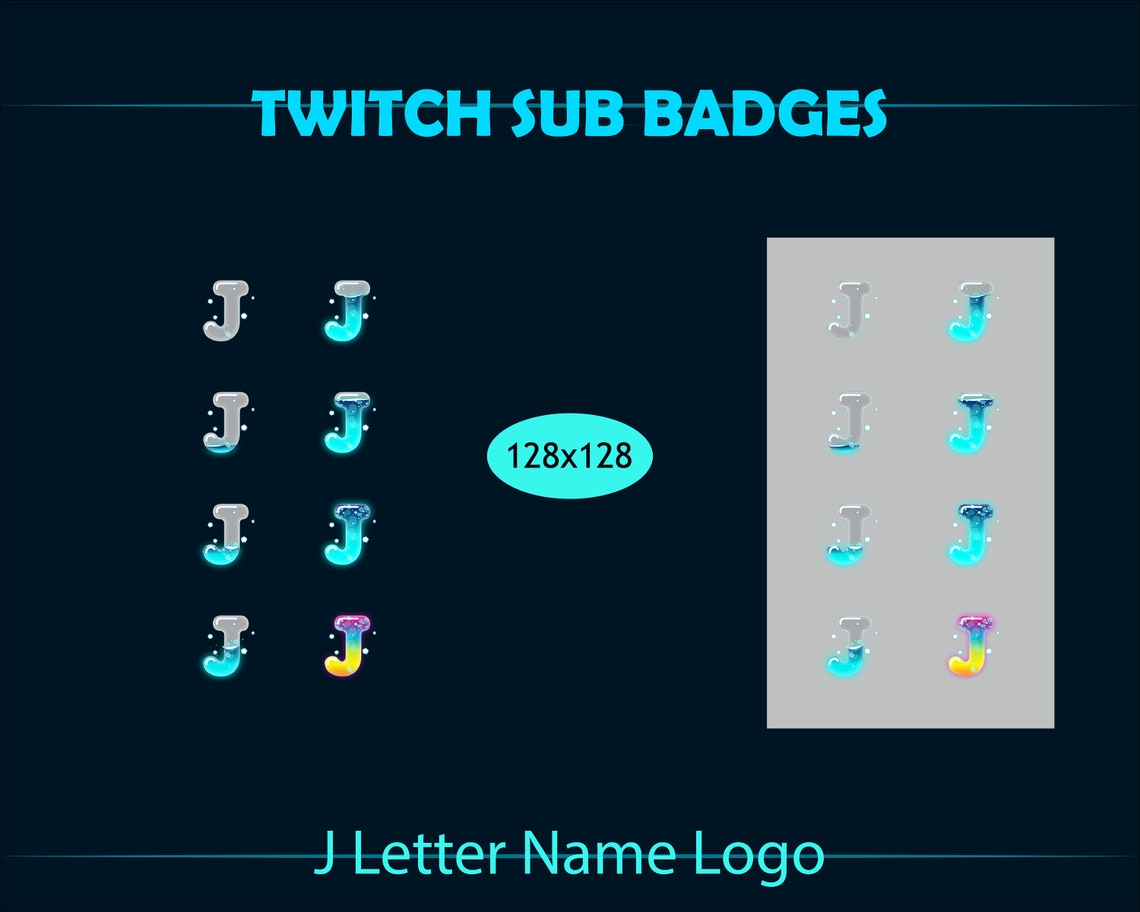 Letter J Twitch Sub Badges, Liquid Letter J Bottle Twitch Sub Badges ...