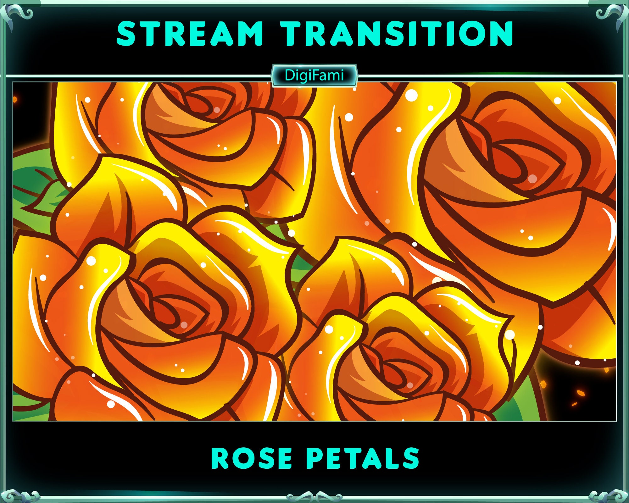 Animated Falling Orange Roses Twitch Stinger Transition, Animated ...