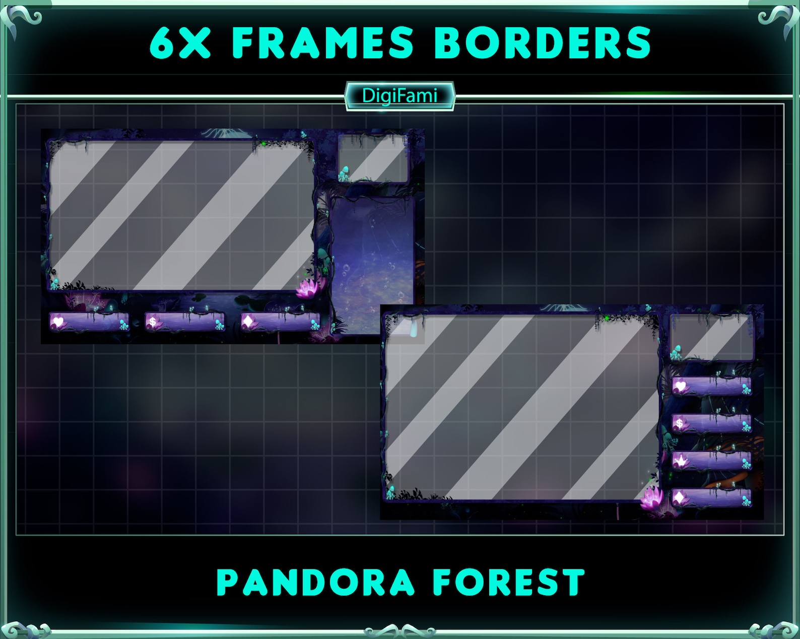 Dreamy Forest ANIMATED Stream Overlays Package, Witchy Pandora Forest ...