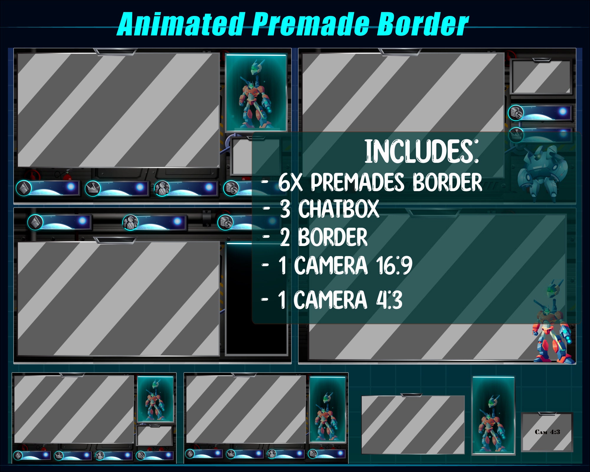 Animated Twitch Neon Spaceship Gaming Room Stream Package - Etsy