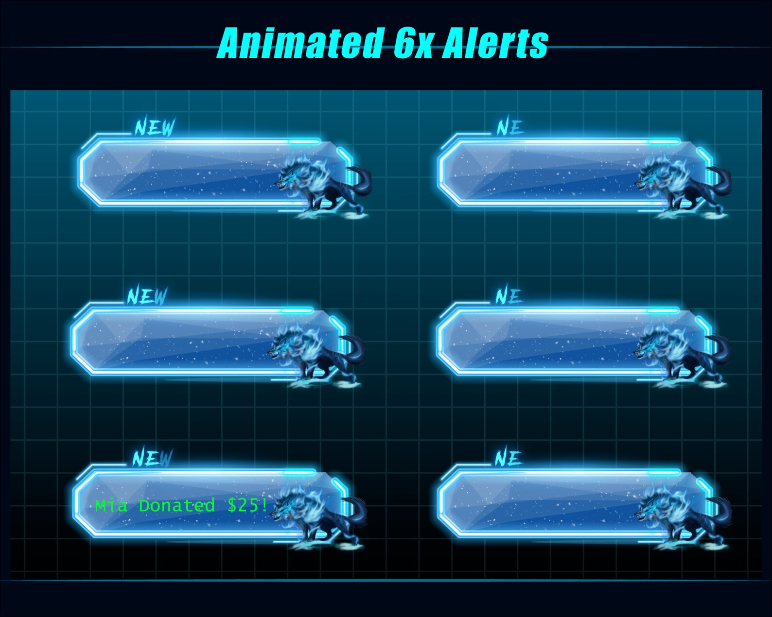 Animated Twitch Alerts Animated ICE Wolf Stream Alerts for Streamers ...