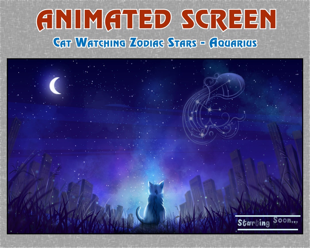 ANIMATED Aquarius Twitch Screen Overlays / Celestial Stars Stream ...