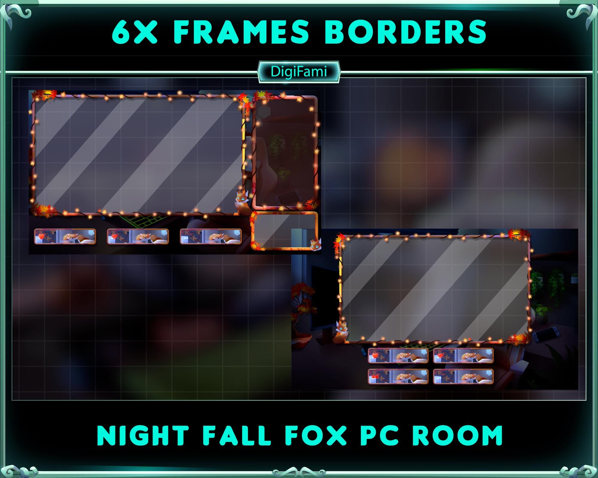 Fox in Fall PC Room Animated Twitch Overlay Bundle, Fox in Autumn Game ...