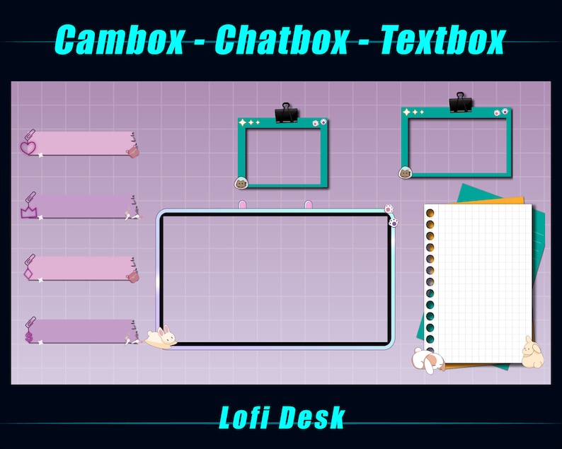 Animated Twitch Stream Overlays Package Lofi iPad Desk, Lofi Working ...