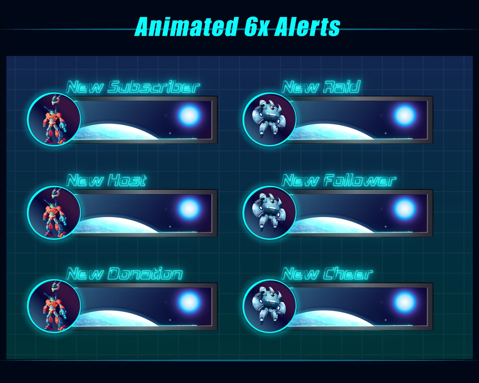 Animated Twitch Neon Spaceship Gaming Room Stream Package - Etsy