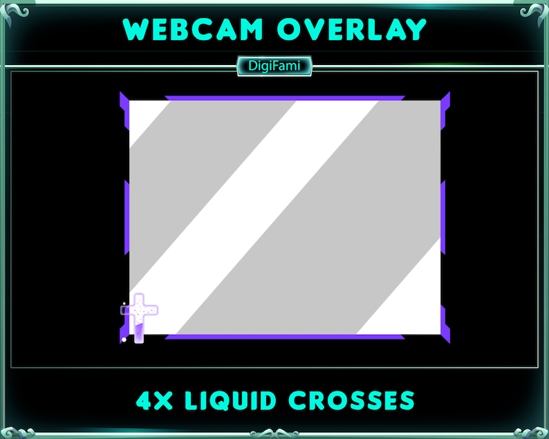 ANIMATED NEON Green Cross Twitch Webcam Overlay for Streamers, Animated ...