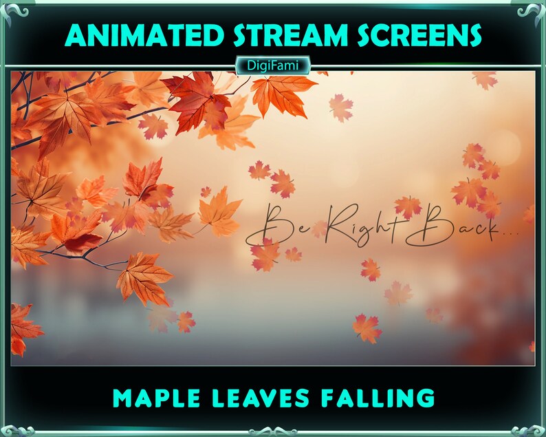 ANIMATED Twitch Stream Overlays Autumn Falling Leaves, Falling Maple ...