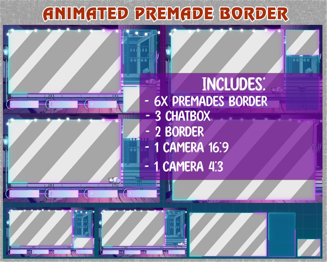 ANIMATED Twitch Screen Overlay Package / Garden Bar Stream Screen ...