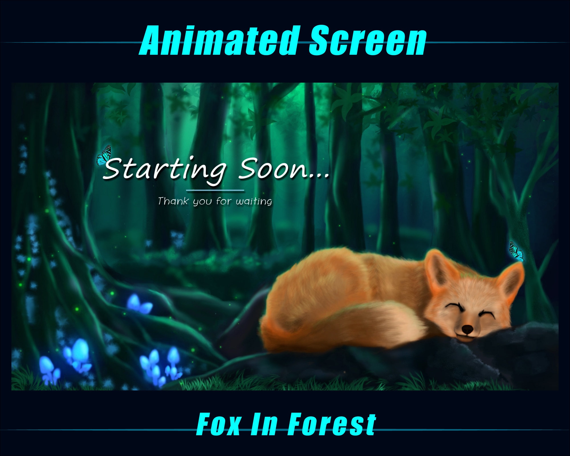 ANIMATED Fox in Forest Twitch Stream Package Magic Forest Fox - Etsy