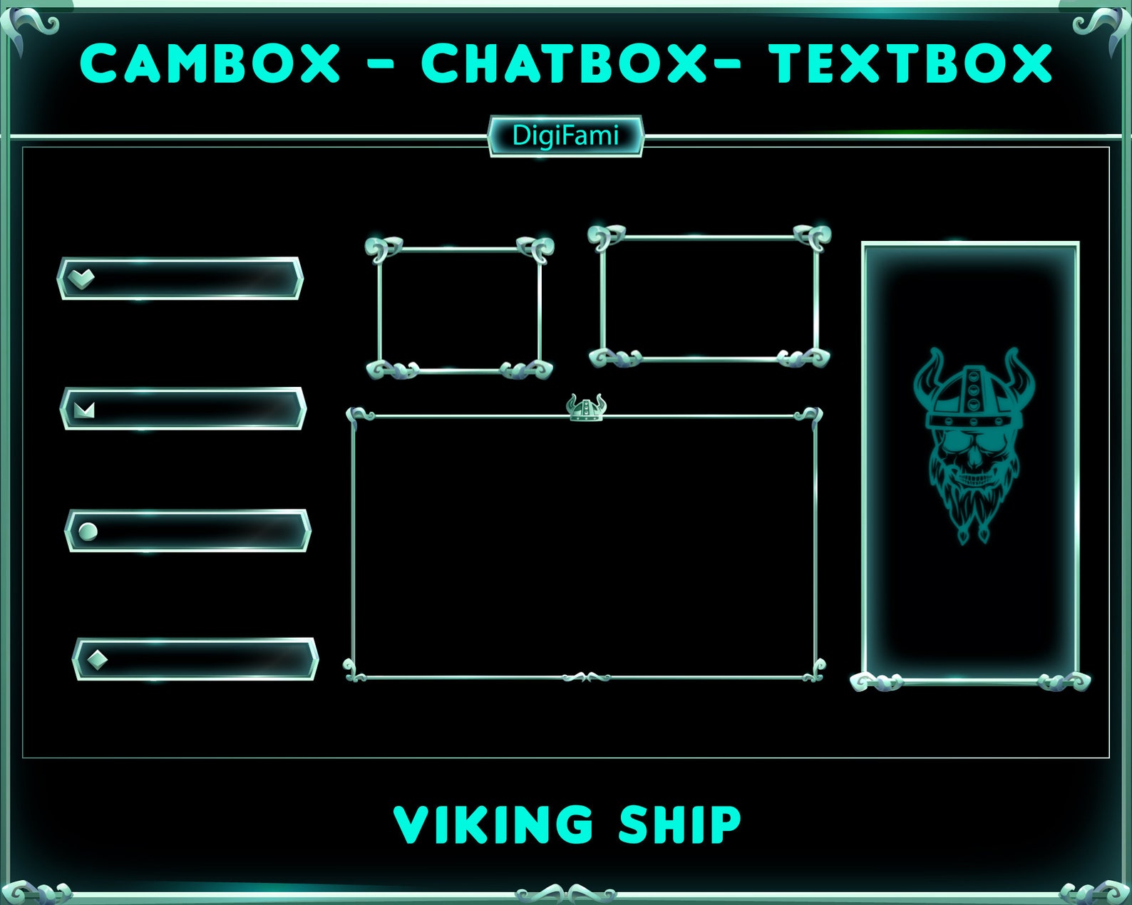 Burning Viking Ship Animated Twitch Stream Overlay Package, Viking ...