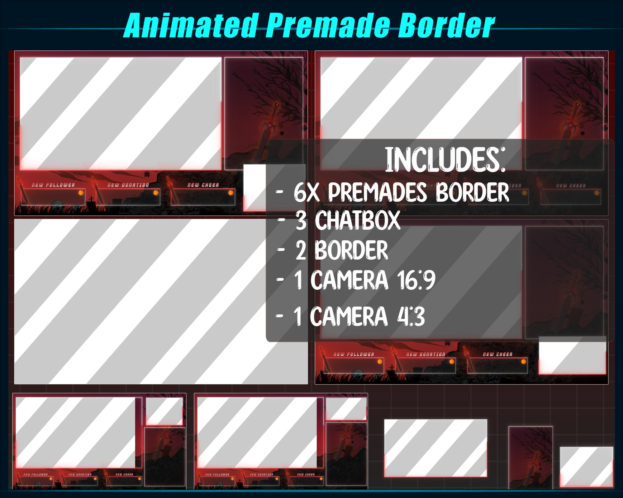 ANIMATED Dead Hill Twitch Stream Overlay Package / Autumn Dead Hill ...