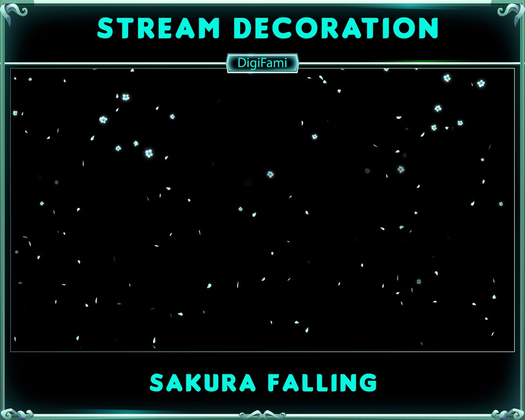 Animated Stream Decoration Falling Blue Sakura Overlays, Falling Light ...