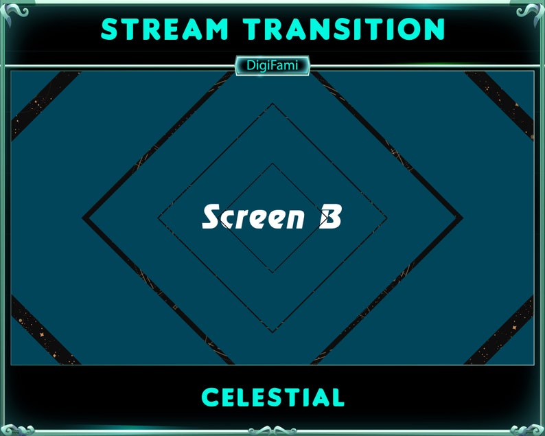 Gold Celestial Twitch Transition, Celestial Tarot Stream Scene ...