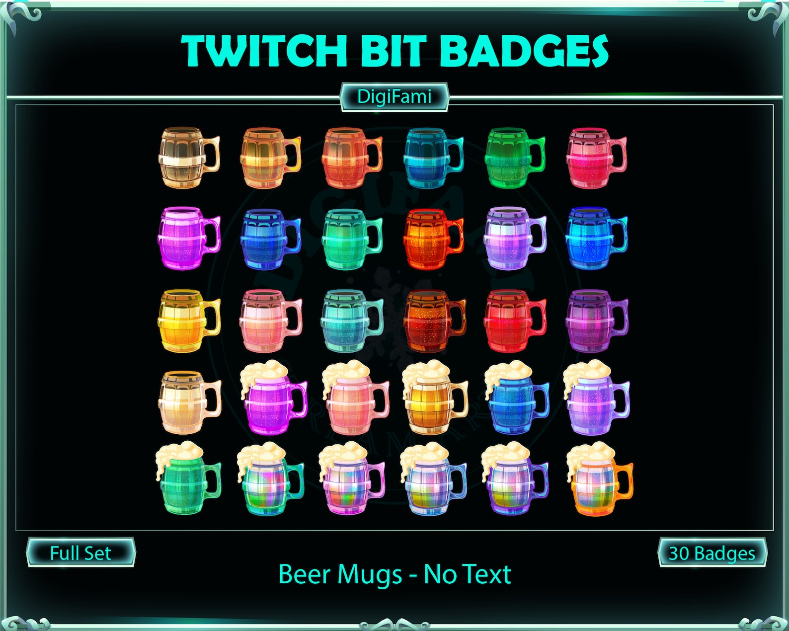 Beer Mugs Twitch Bit Badges for Streamers, Discord, Youtubers on Twitch ...