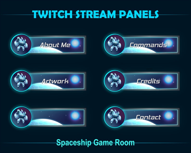 Animated Twitch Neon Spaceship Gaming Room Stream Package - Etsy