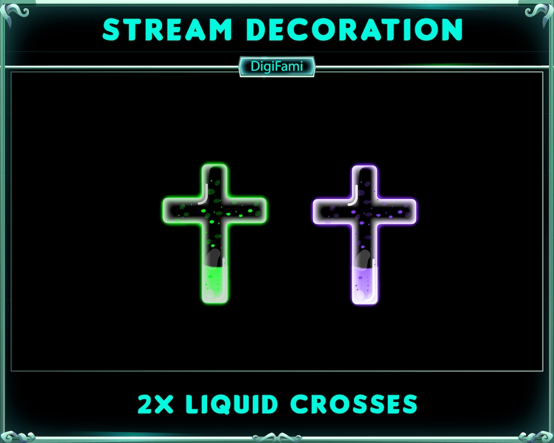 Neon Cross Bottle Stream Decorations, Neon Cross Bottle Twitch ...