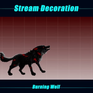 Animated DARK FIRE Wolf for Stream Decorations, Red Fire Wolf Animated ...