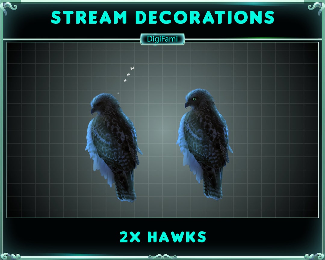 Animated Hawk Twitch Stream Decoration, Cute Sleeping Hawk Twitch ...