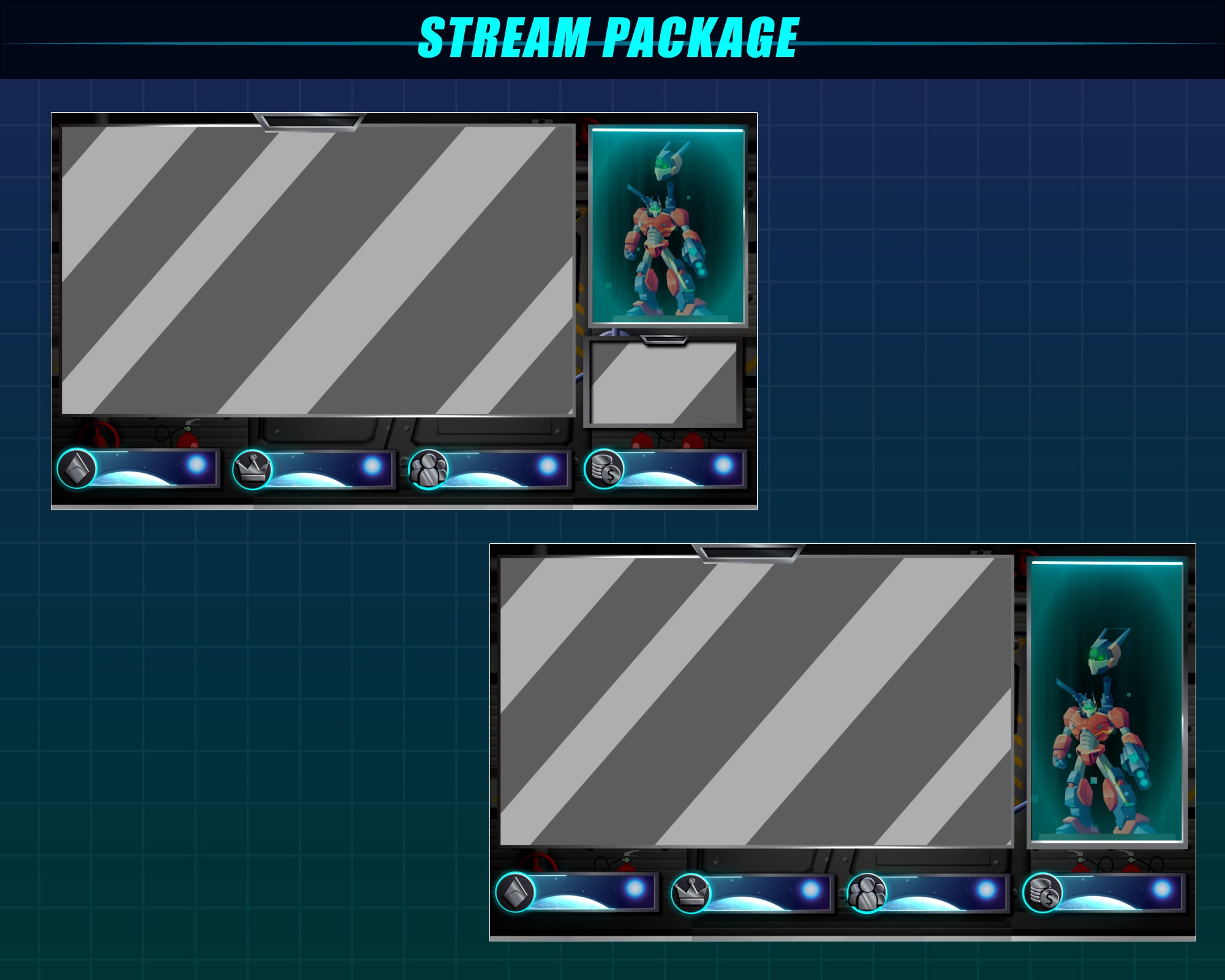 Animated Twitch Neon Spaceship Gaming Room Stream Package - Etsy