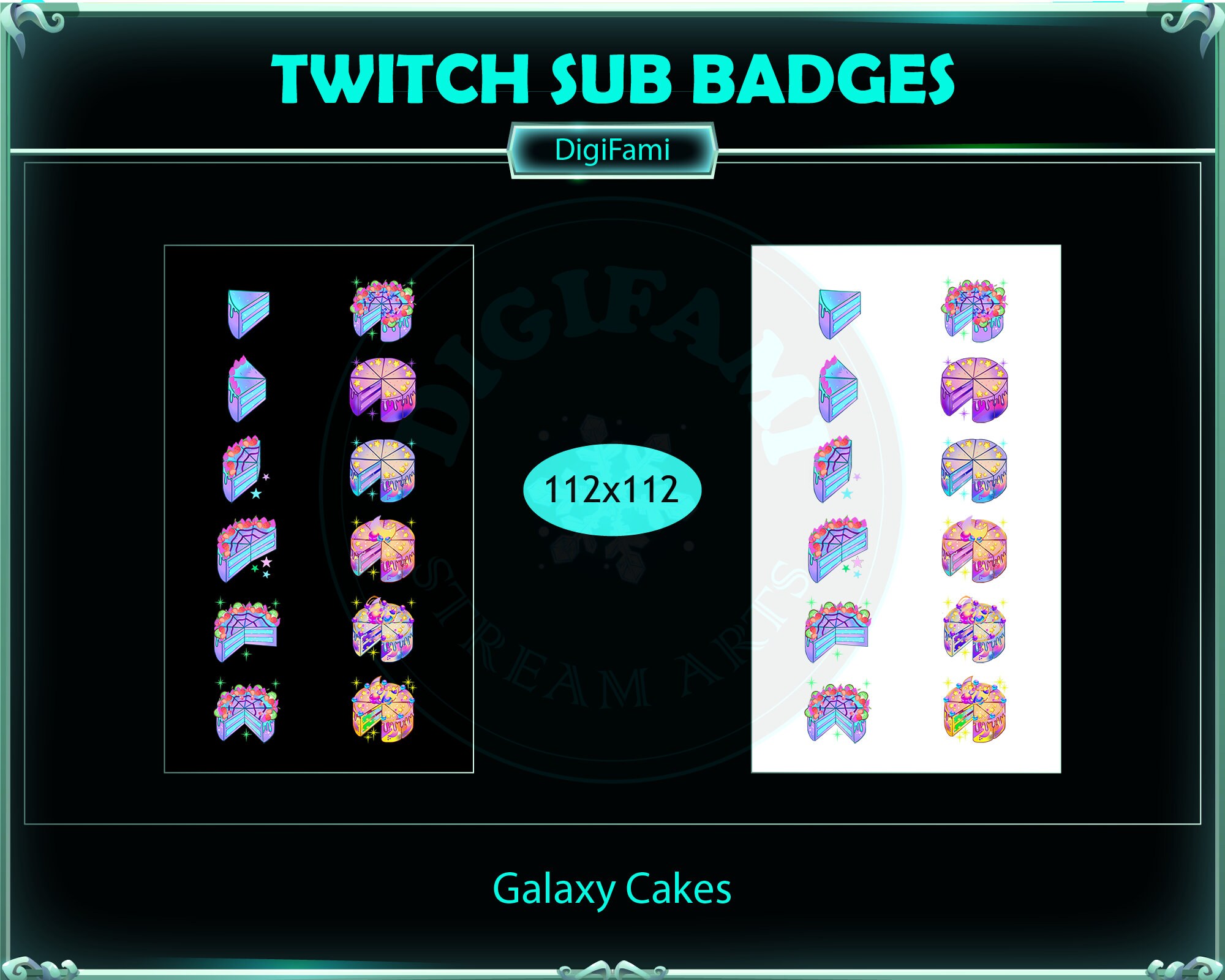 Galaxy Cakes Twitch Sub Badges, Galaxy Birthday Cakes Twitch Sub Badges ...