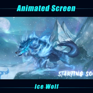 ICE Wolf Animated Twitch Stream Overlay Package, Winter Ice Wolf Twitch ...