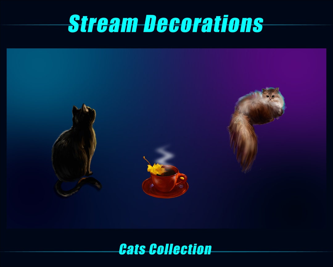 Animated Stream Decoration Cats Collection, Tea Cup Stream Decorations ...