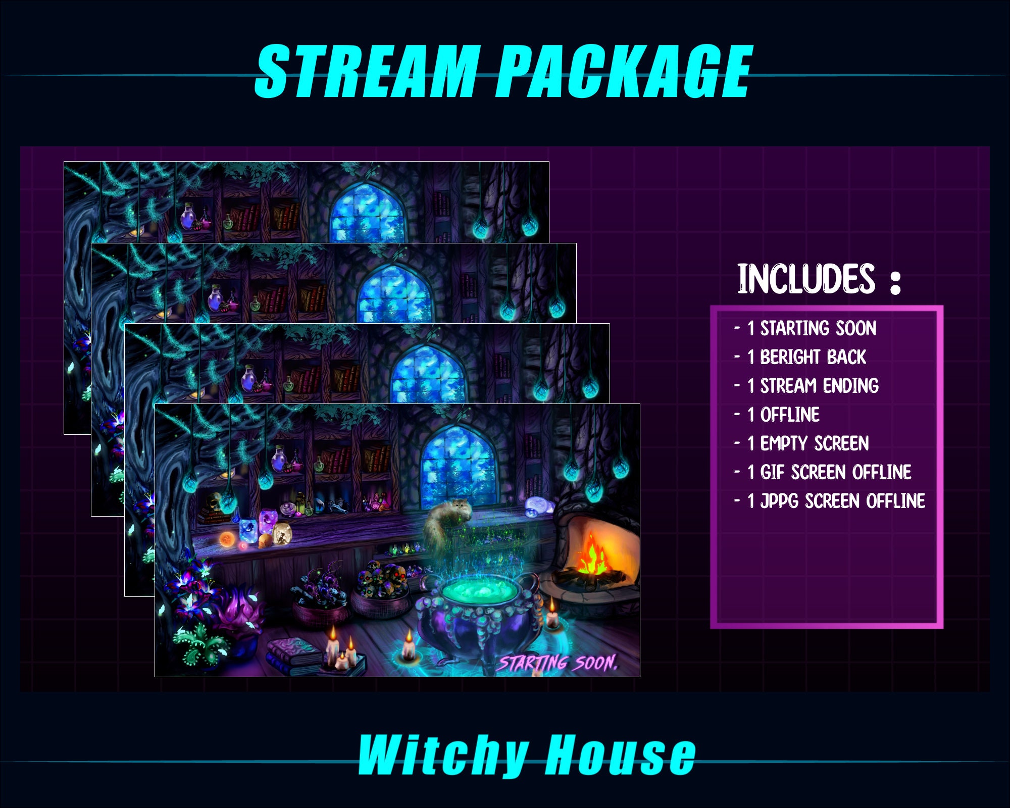 Halloween Magical Witchy House Animated Stream Scenes, Magic Witchy ...