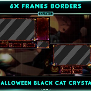 ANIMATED Twitch Stream Overlay Package Halloween Black Cat, Black Cat ...
