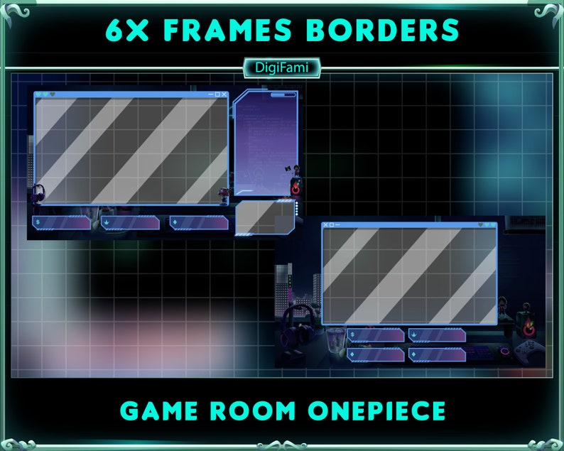 One Piece PC Room Stream Overlays Package, Luffy PC Desk Twitch ...