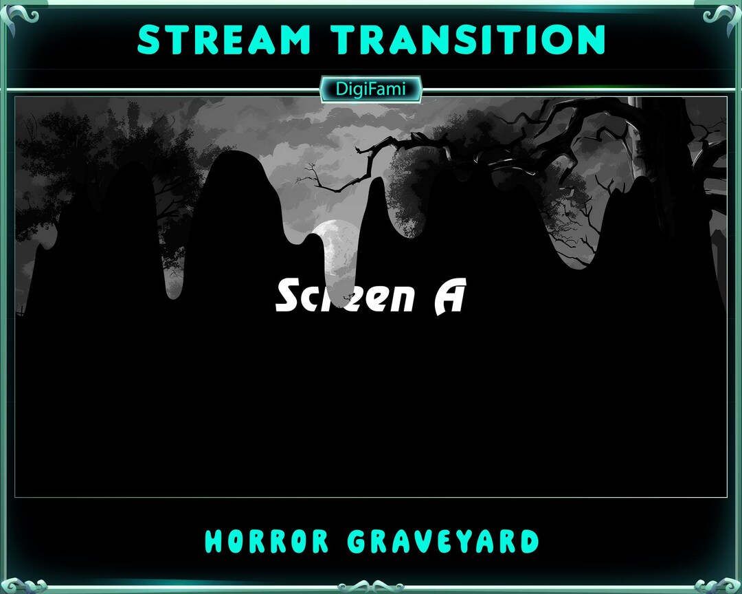 Crow in Cemetery Animated Stream Transition, Halloween Black Crow in ...