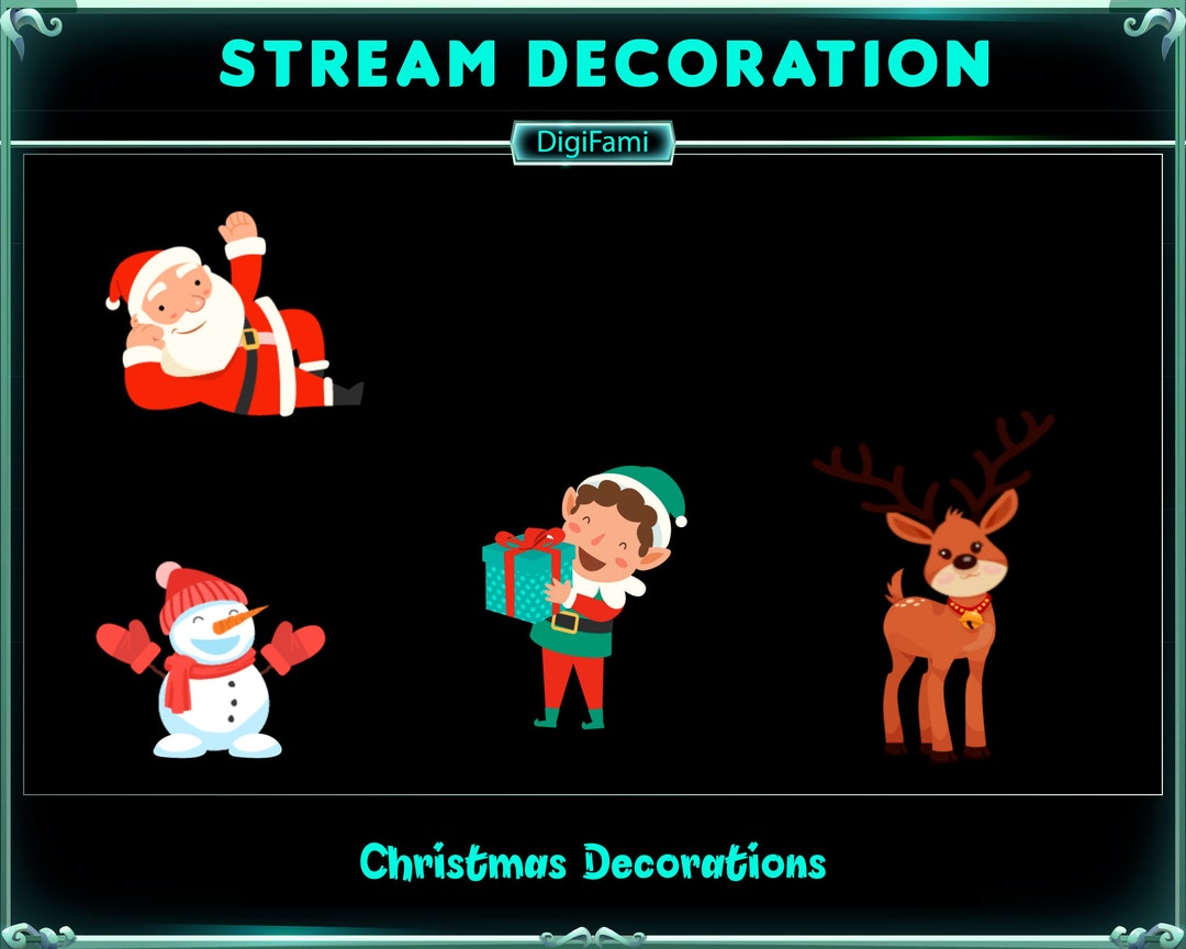 Animated Christmas Twitch Decoration, Santa Claus Reindeer Stream ...