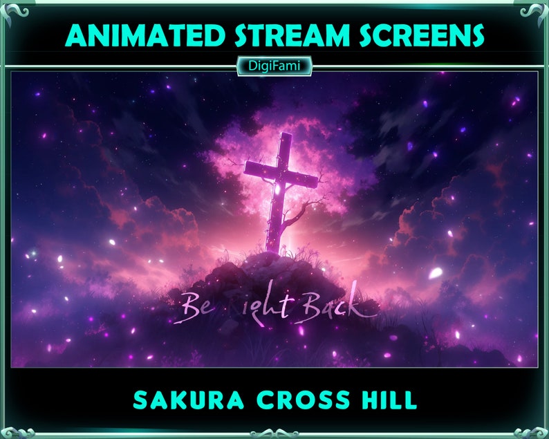 Cross Sakura Hill ANIMATED Twitch Stream Overlays, Cross Sakura Hill ...