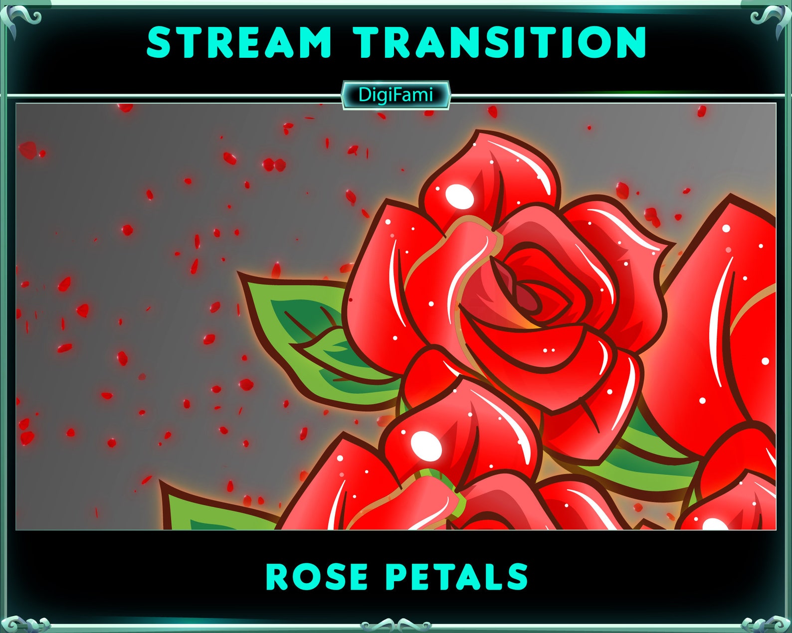 Animated Falling Red Roses Twitch Stinger Transition, Animated Falling ...