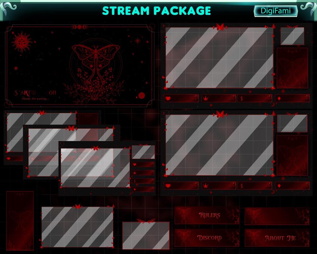 Animated Stream Package Blood Red Celestial Luna Moth, Blood Red ...
