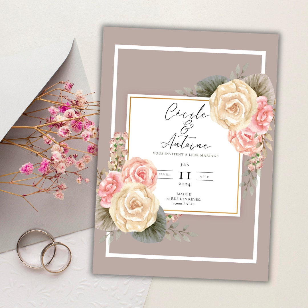 Digital Wedding Invitation Templates Personalized Elegant Chic ...