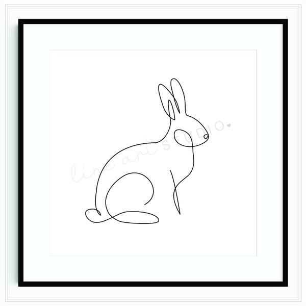 Bunny Line Drawing - Etsy