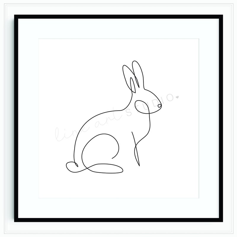 Bunny Line Drawing - Etsy