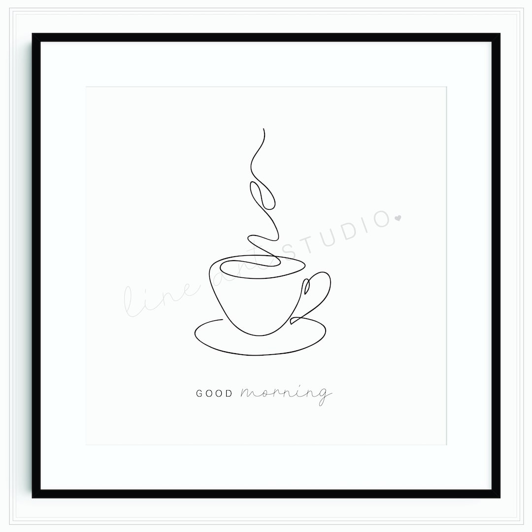 Espresso Coffee Line Art, Digital Print, Single Line Art, Line Drawing ...