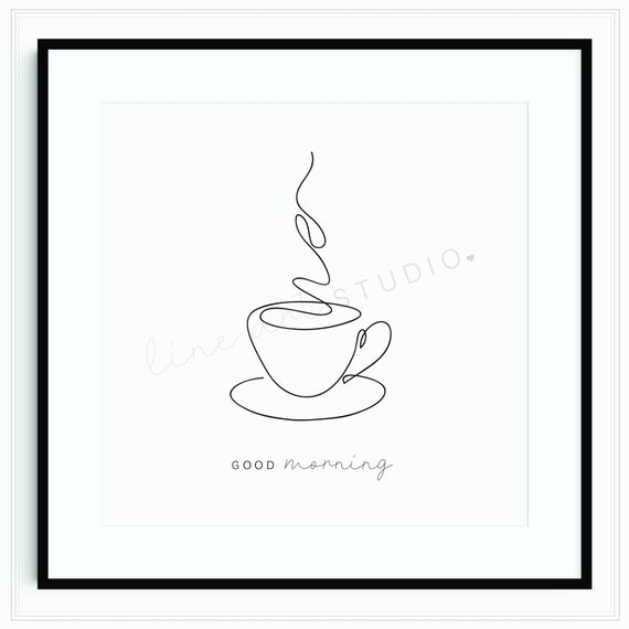 Espresso Coffee Line Art Digital Print Single Line Art Line - Etsy