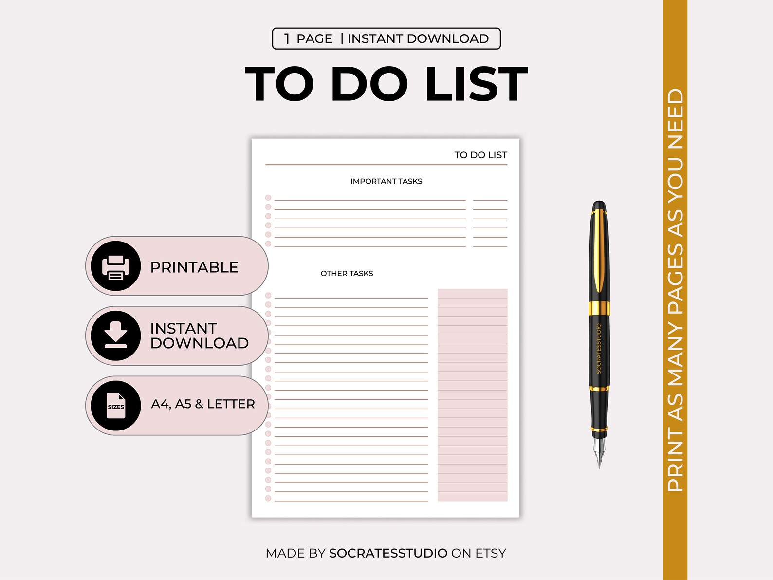 To Do List Printable, Minimalist To-do List, Task List Template ...