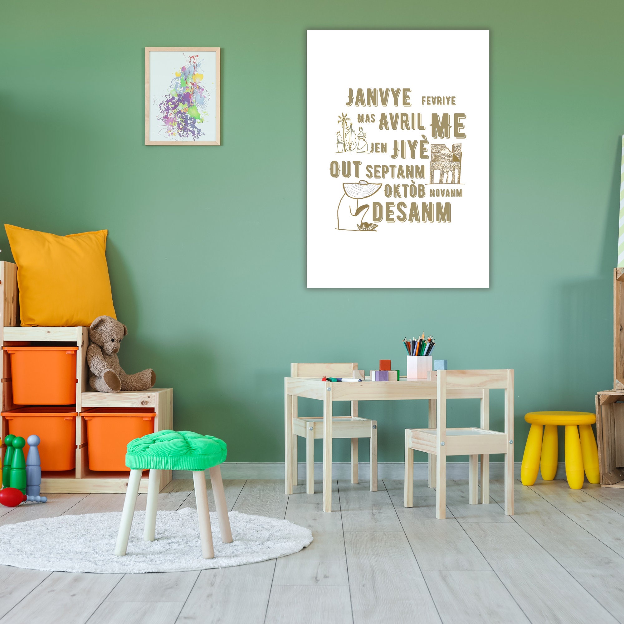 Haitian Creole Months of the Year Print, Caribbean Classroom Decor ...