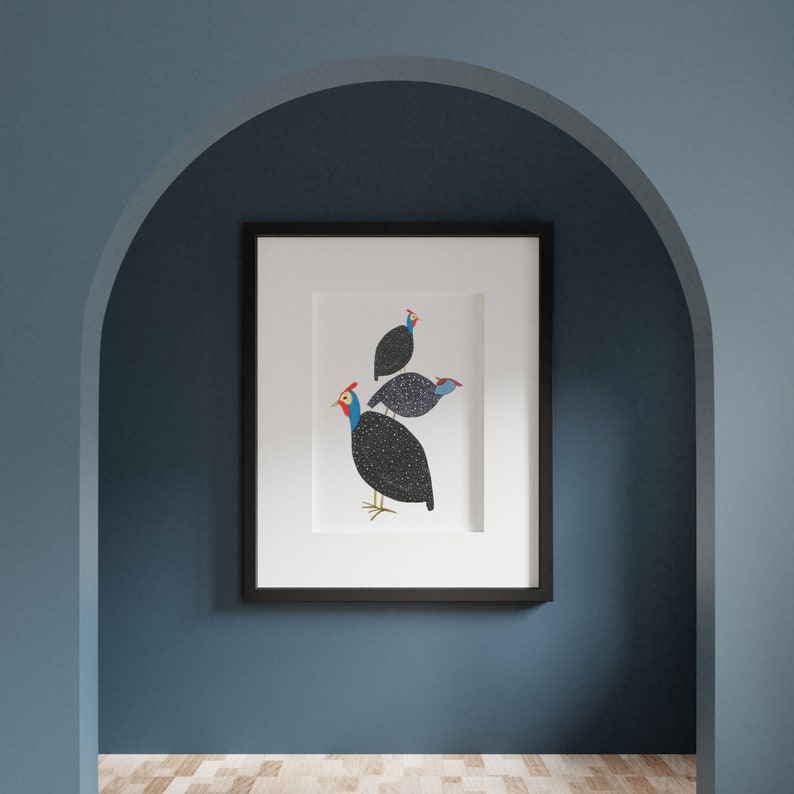 Haitian Guinea Hen Art Print, Caribbean Fowl Wall Art (digital Download ...