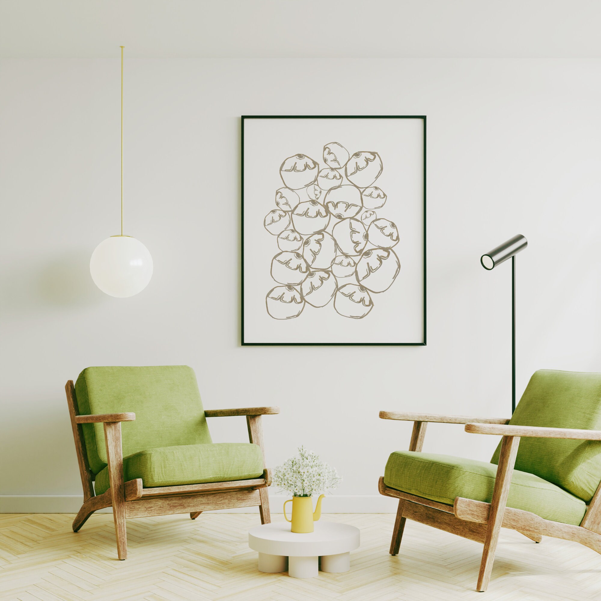 Pile of Coconuts Bronze Ink Wall Art, Muted Tropical Art Prints - Etsy