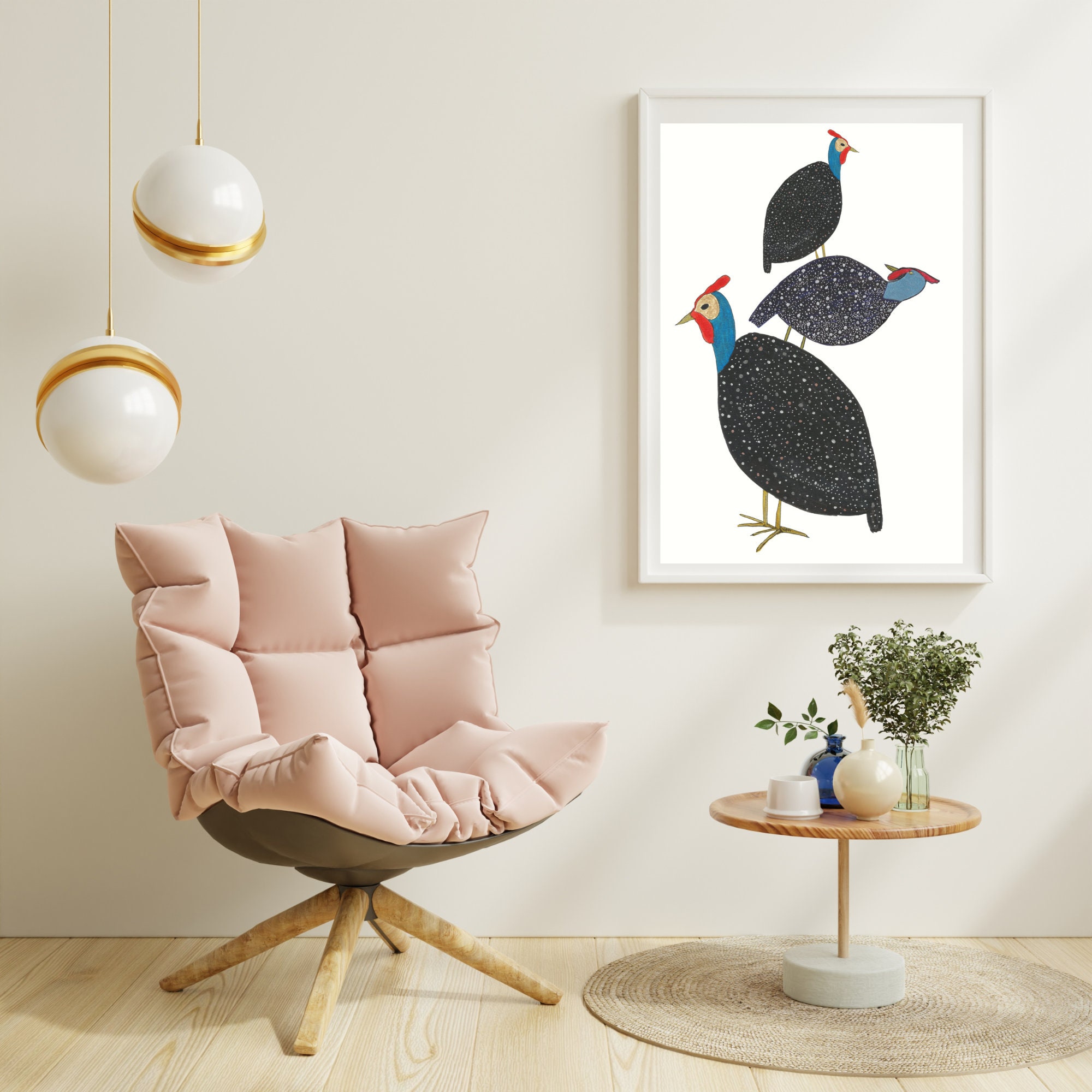 Printable Haitian Fowl Art Print, Caribbean Wall Art for Instant ...