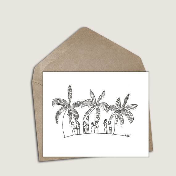 Printable Hand-drawn Art Card Black and White Salsa Dancing - Etsy